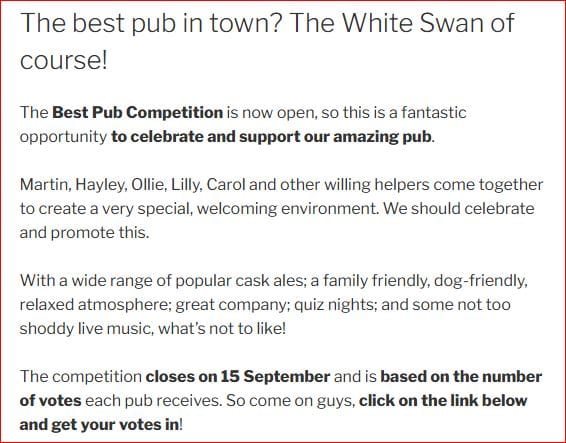 Best Pub screengrab_2.8.25 - HOLCOT VILLAGE